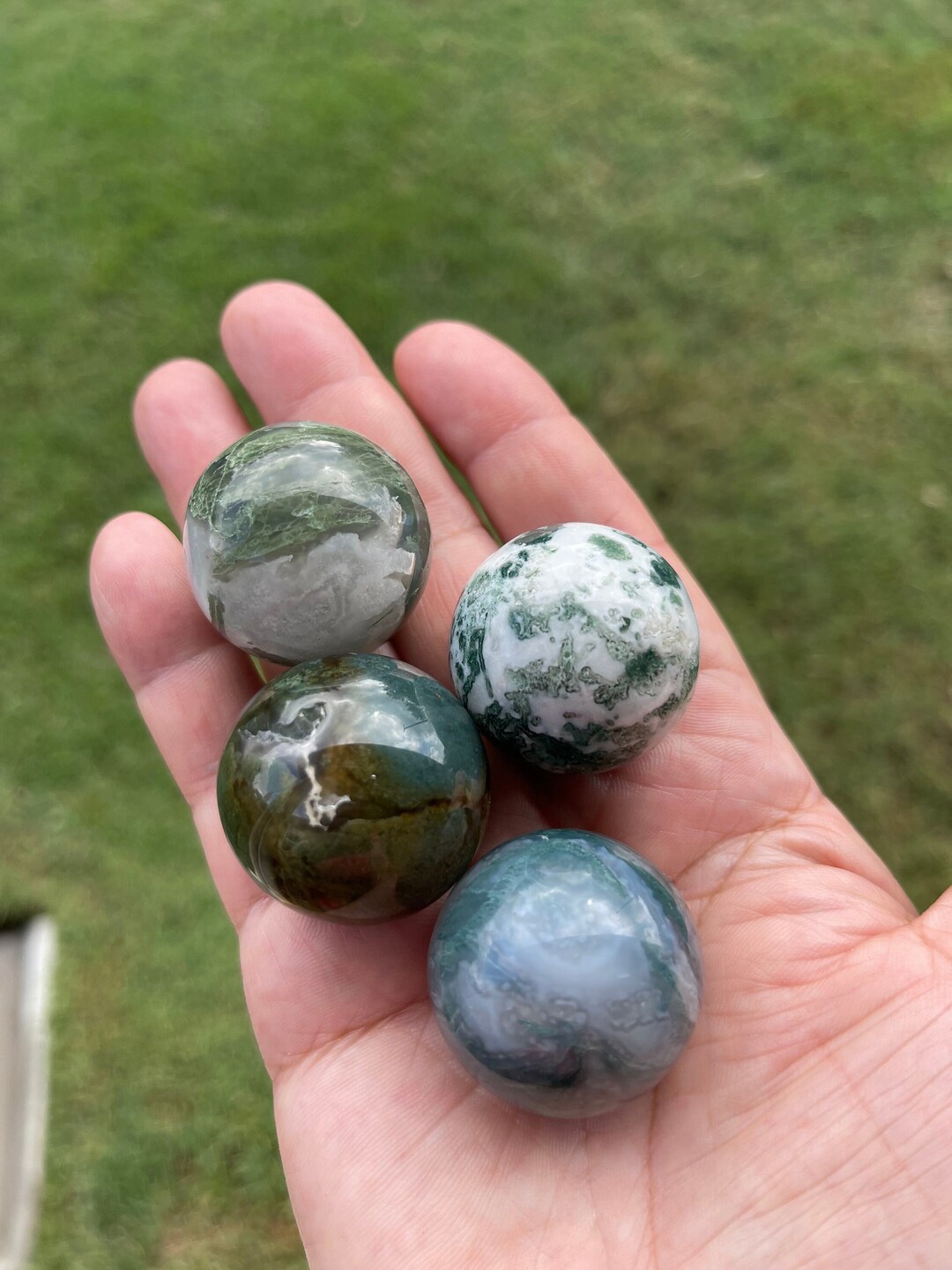 Moss Agate Sphere: Healing Crystal, Druzy Stone (30mm) - Etsy
