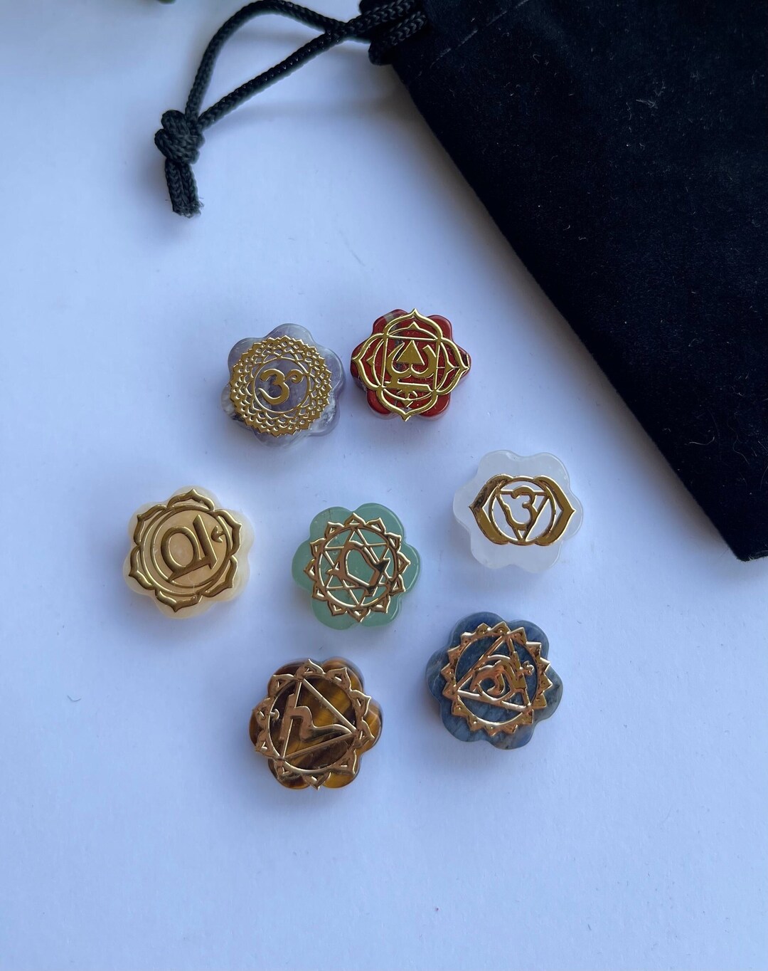 Seven Chakras Flower Crystal Mini Set - Chakra Crystal Set - 7 Chakras ...