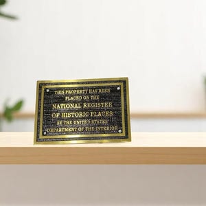 National Register of Historic Places Plaque | Cast Brass Sign ...
