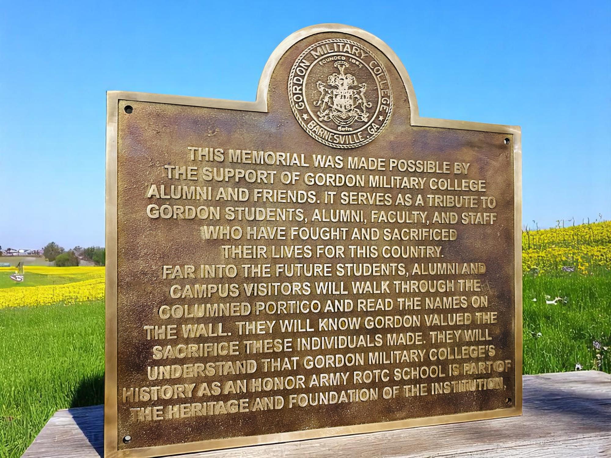 Custom Brass Memorial Plaque - Engraved Dedication Sign for Alumni ...