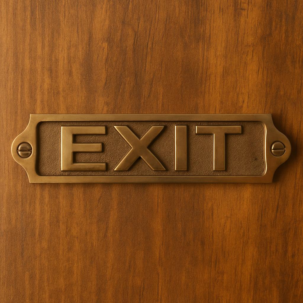 Solid Brass Door Signs - EXIT, Vintage Antique Victorian Cast Metal ...