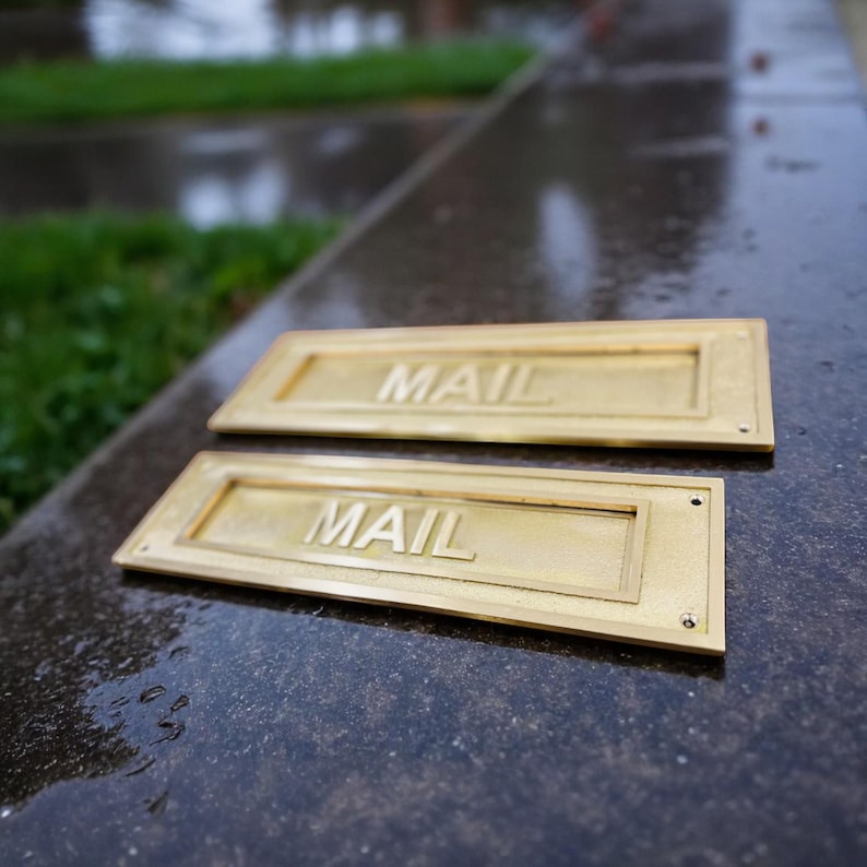 Personalized Brass Mail Slot With Inside Hinge - Antique Aged Finish ...