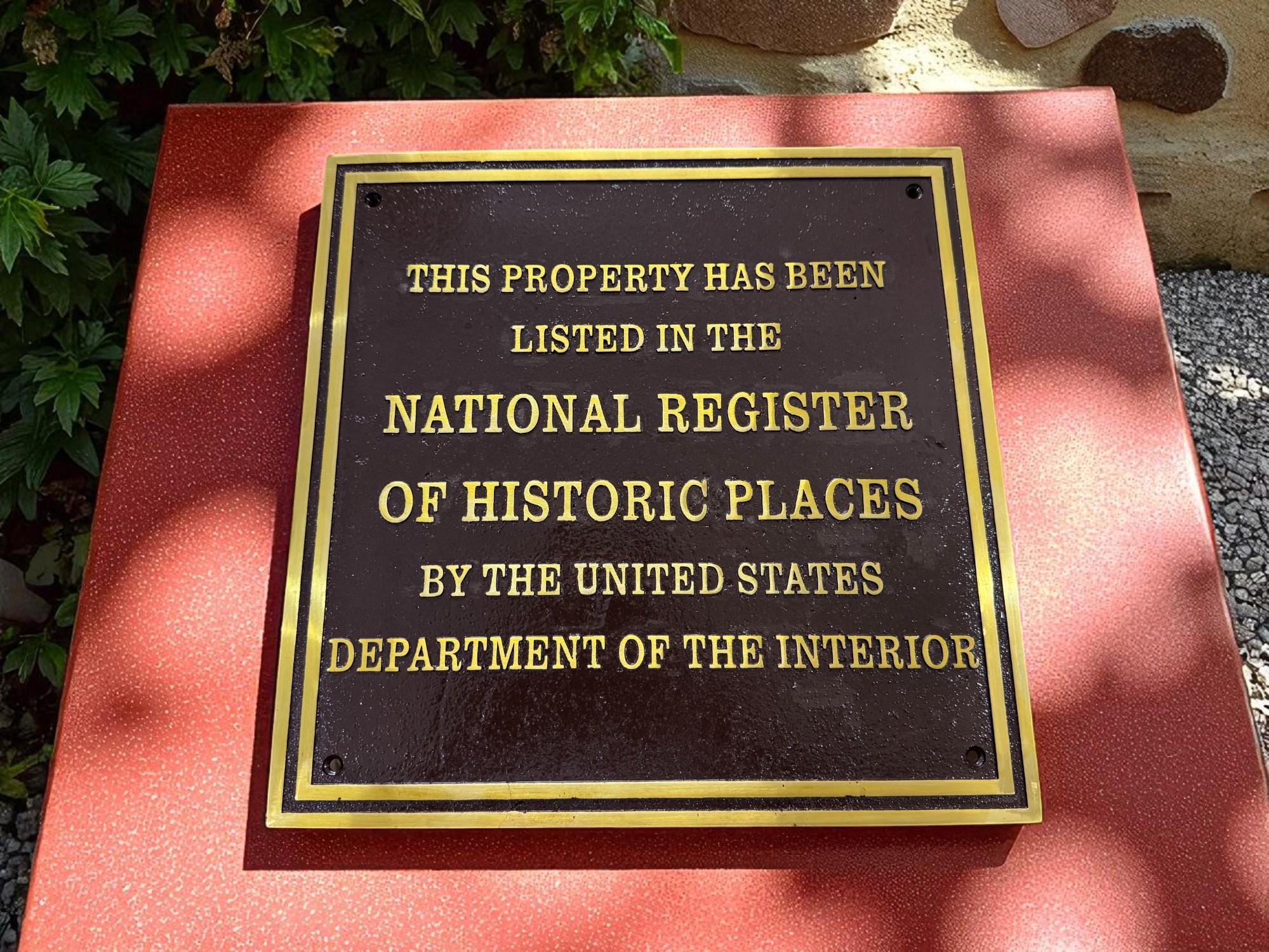 National Register of Historic Places Plaque: Cast Brass Historic ...
