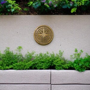 Handcrafted Brass Compass Rose Plaque: Nautical Garden Wall Art - Etsy