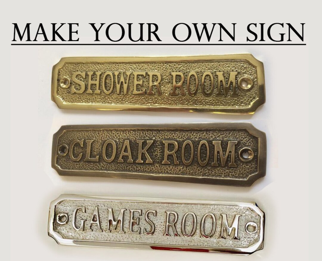 Personalized 3D Door Signs - Custom Brass Sign Plaques - Modern Signs ...
