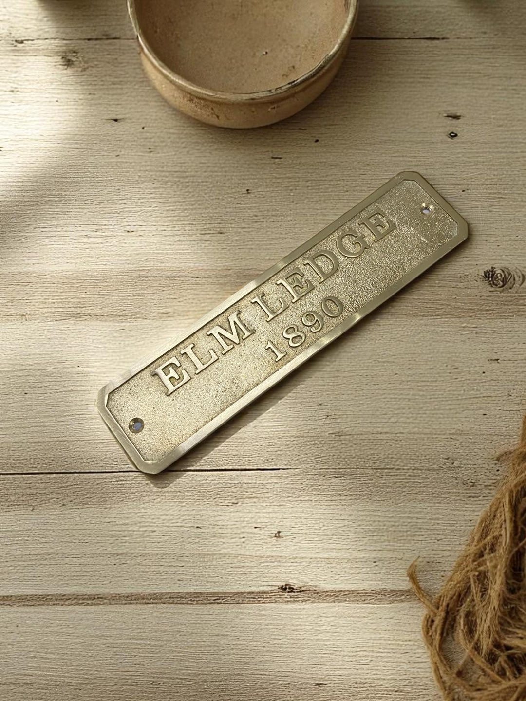 Customized House Sign Cast Brass Material - Est & Office Signs- Home ...