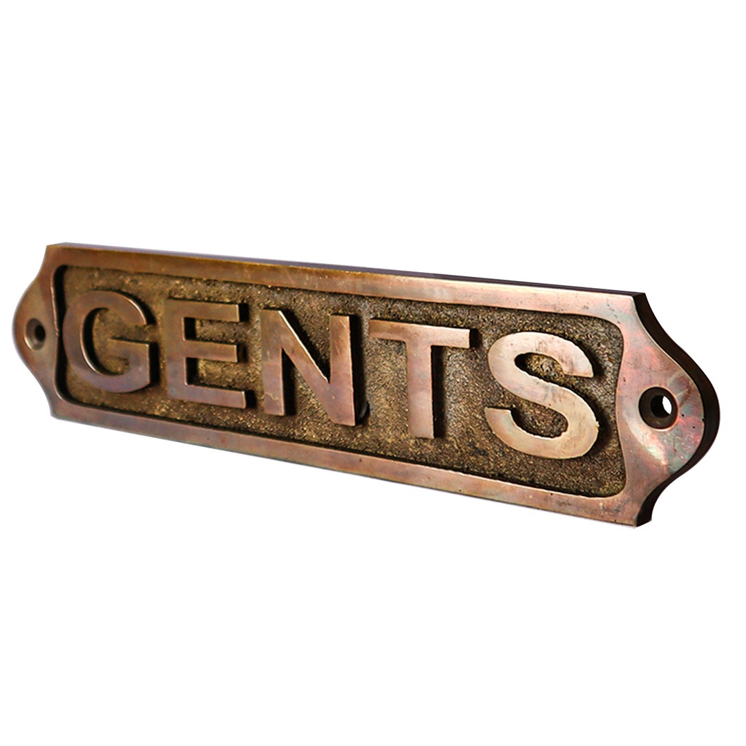 Solid Brass Gents Door Sign Toilet Plaques Gender Plaques Brass Door ...