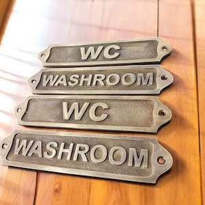 Solid Brass Door Signs - WC, Vintage Antique Victorian Cast Metal ...