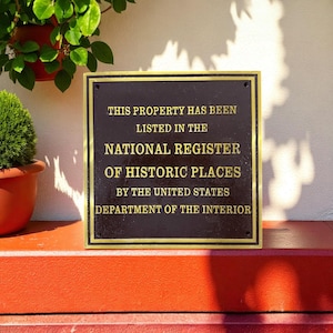National Register of Historic Places Plaque: Cast Brass Historic ...