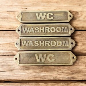 Solid Brass Door Signs - WC, Vintage Antique Victorian Cast Metal ...