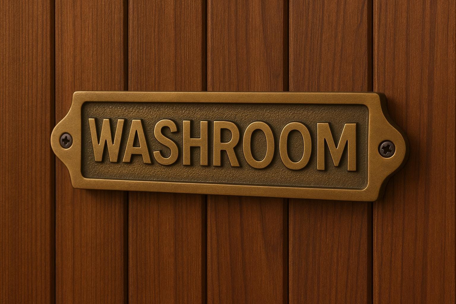 Solid Brass WASHROOM Door Signs , Vintage Antique Victorian Cast Metal ...