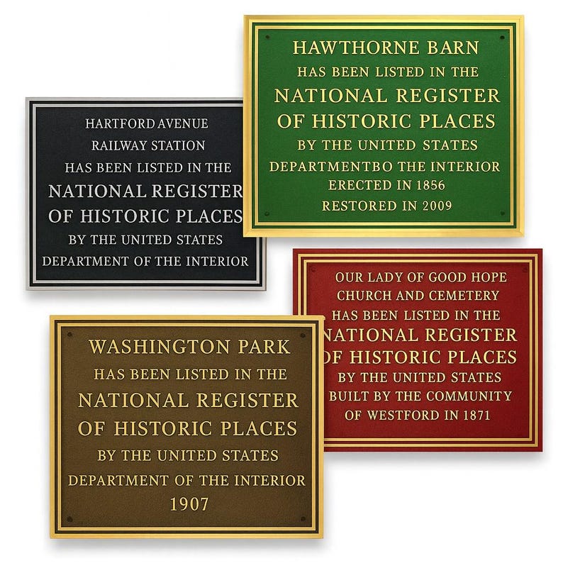 Custom Historic Property Plaque - Solid Brass National Register Style ...