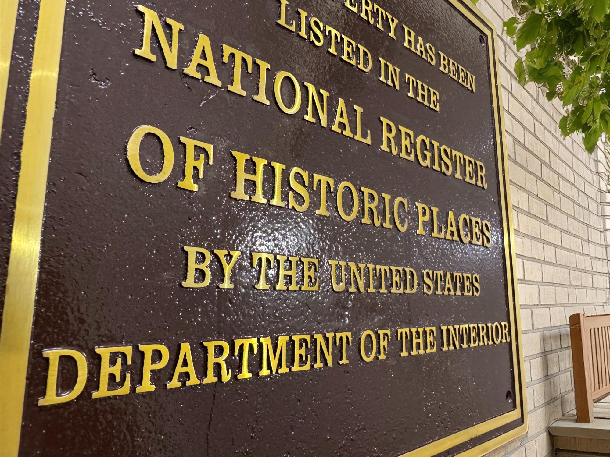 National Register of Historic Places Plaque: Cast Brass Historic ...