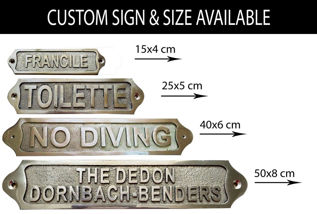 Engraved Brass Plaque Customized Door Sign Vintage Brass Plaques Door ...