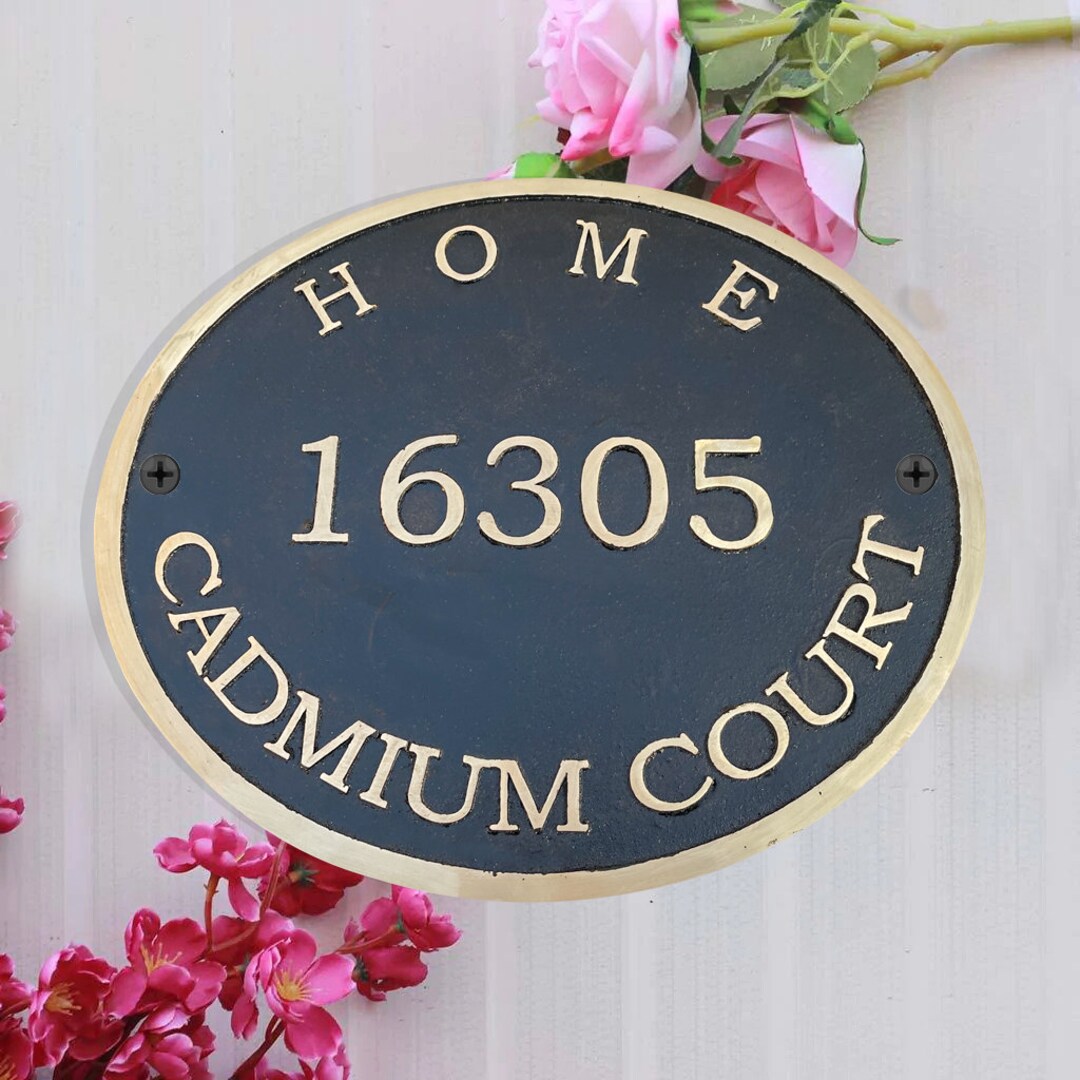 Address Plaque Brass Door Sign Personalized Plaques Housewarming Gifts ...