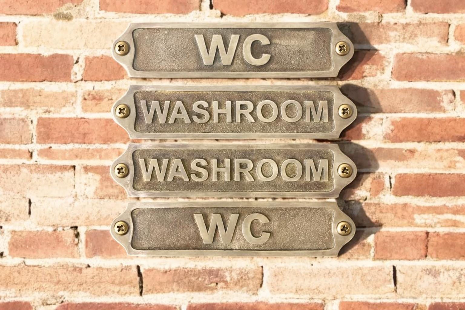 Solid Brass Door Signs - WC, Vintage Antique Victorian Cast Metal ...