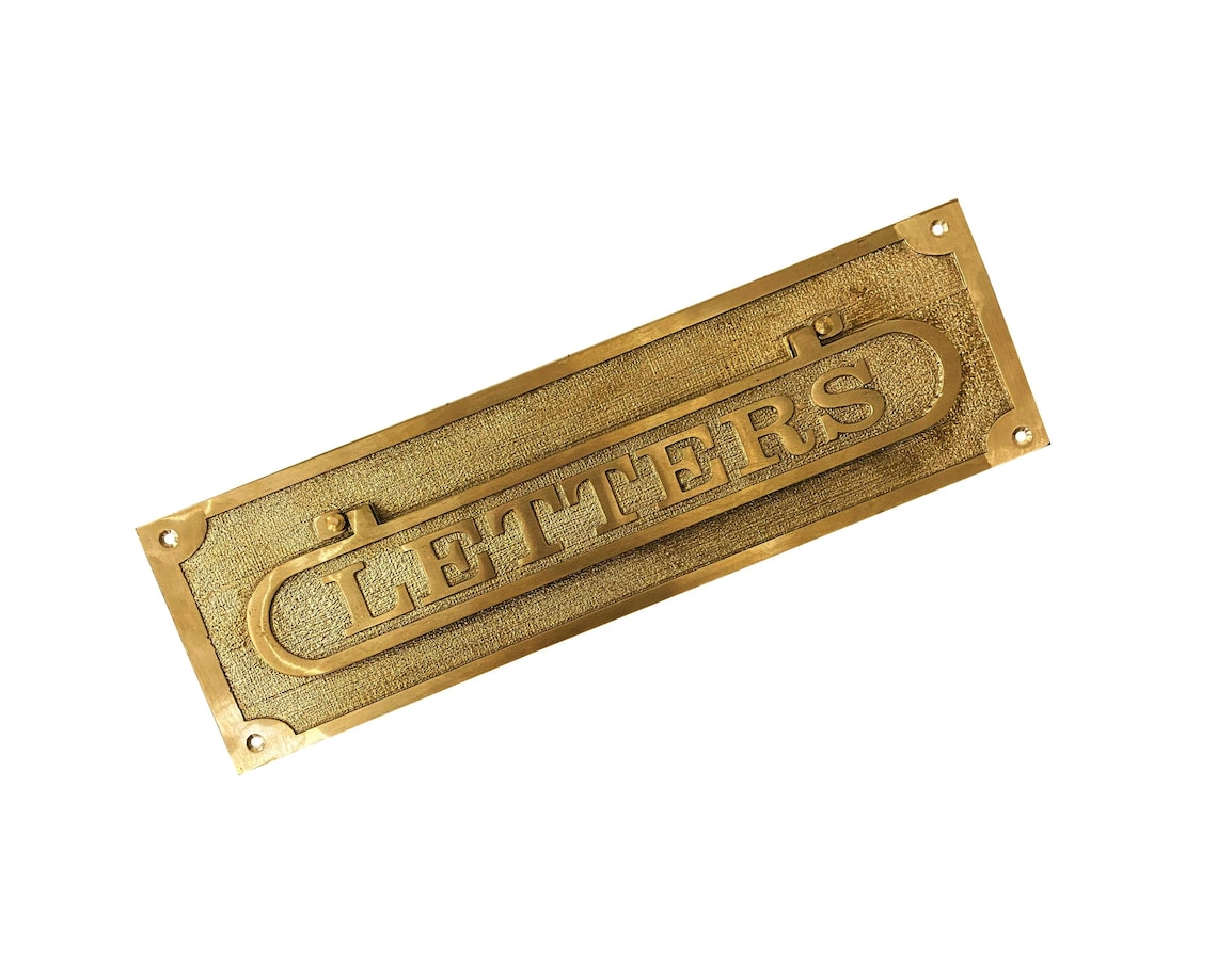 Cast Brass Customized Letter Mail Slot - Letter Box - Customized Sign ...