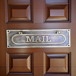 Cast Brass Customized Letter Mail Slot - Letter Box - Customized Sign ...