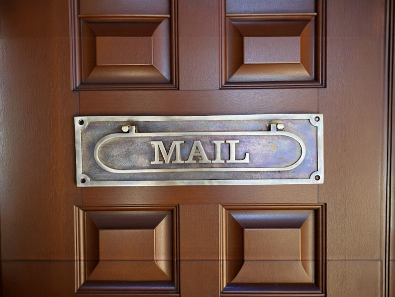 Cast Brass Customized Letter Mail Slot - Letter Box - Customized Sign ...