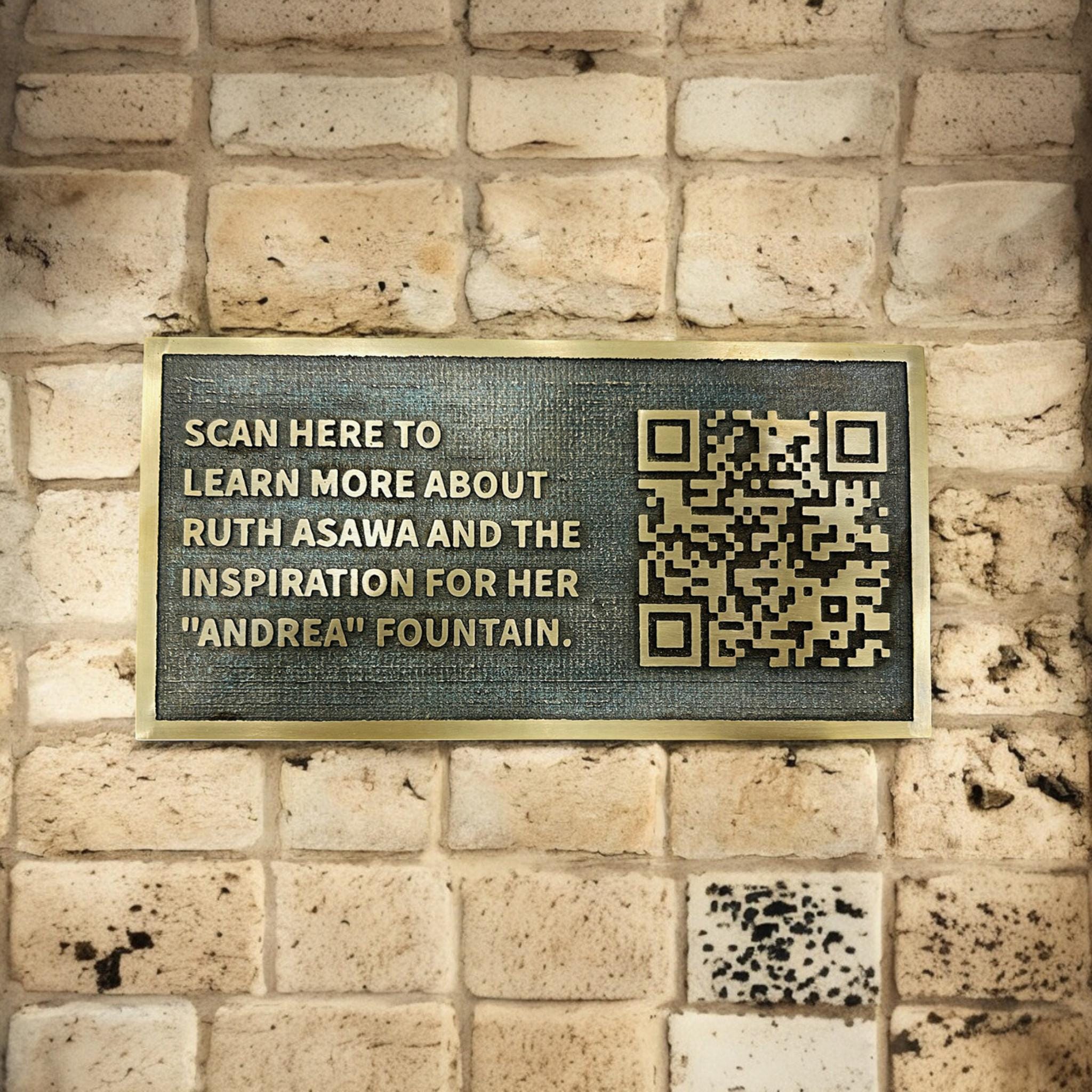 Custom Cast Brass QR Code Plaque – Historic Signage With Logo - Etsy