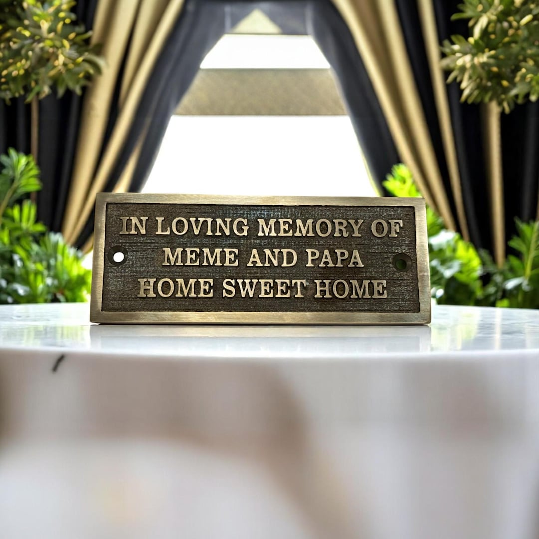 Custom Text Bronze Memorial Plaque: Personalized Gravestone Marker - Etsy