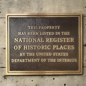 National Register of Historic Places Plaque: Cast Brass Historic ...