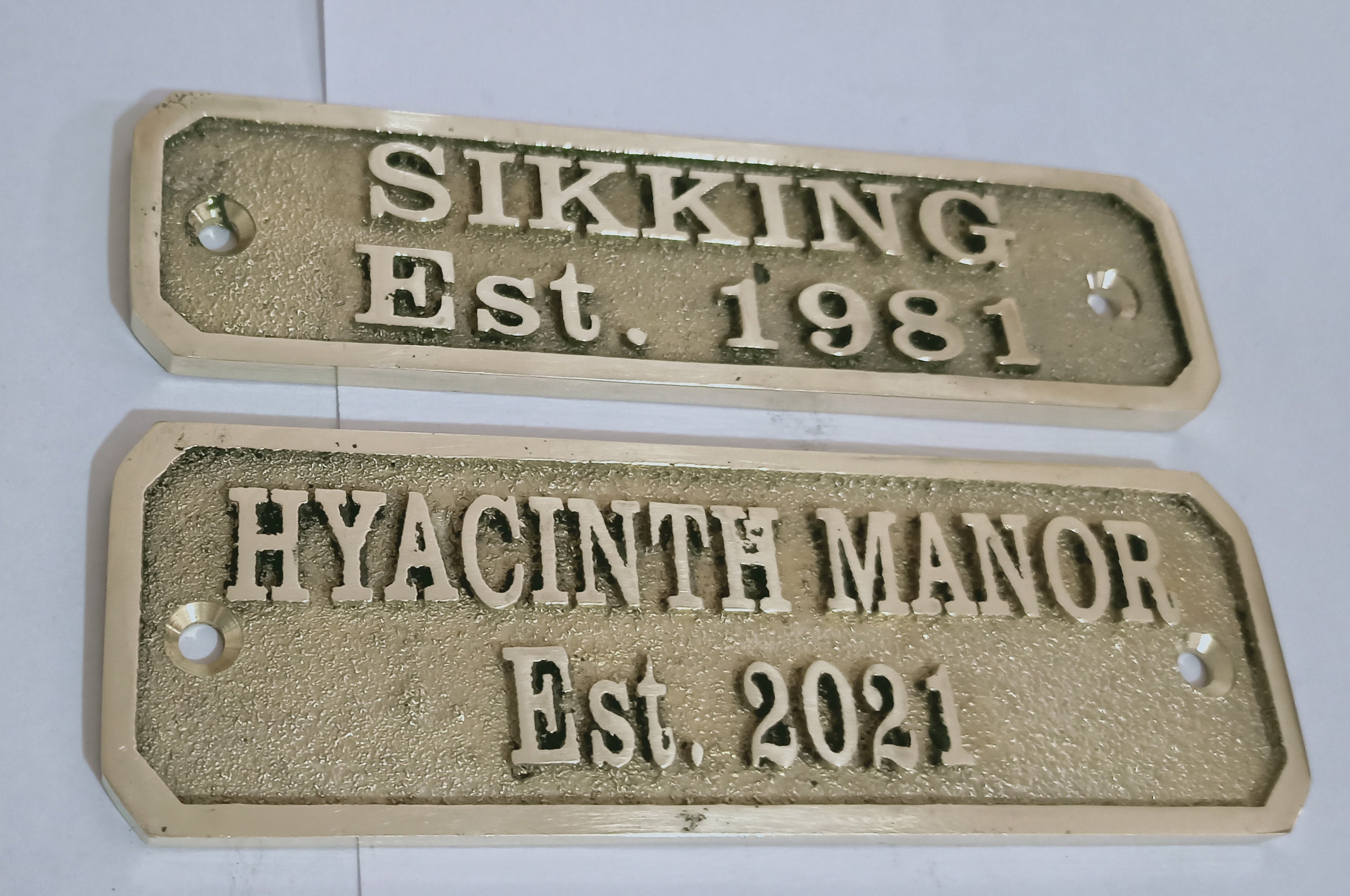 Custom Cast Brass Door Signs & Plaques Custom Language - Etsy UK