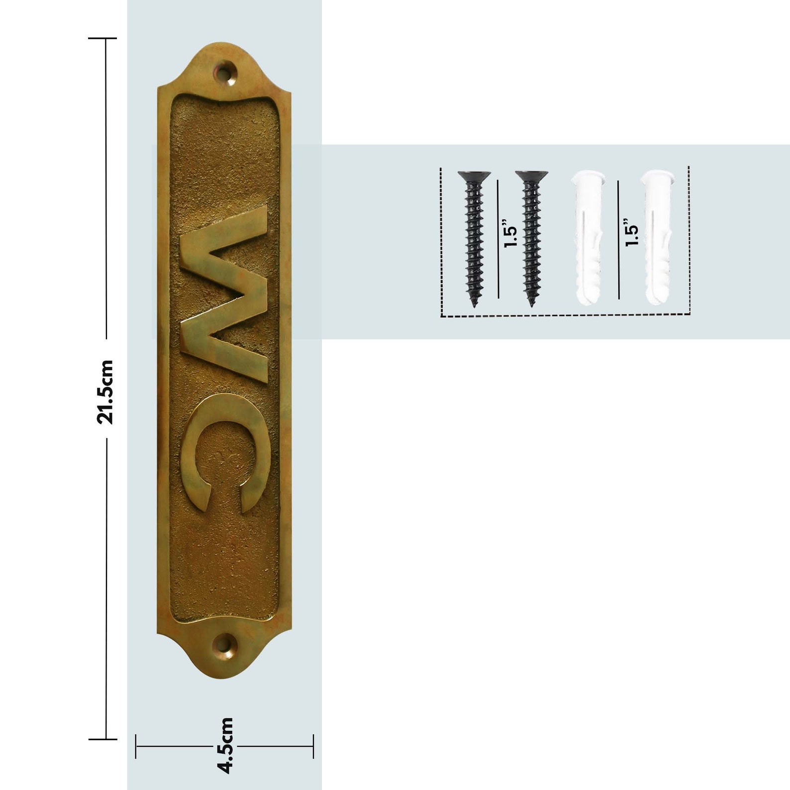 Solid Brass Door Signs - WC, Vintage Antique Victorian Cast Metal ...