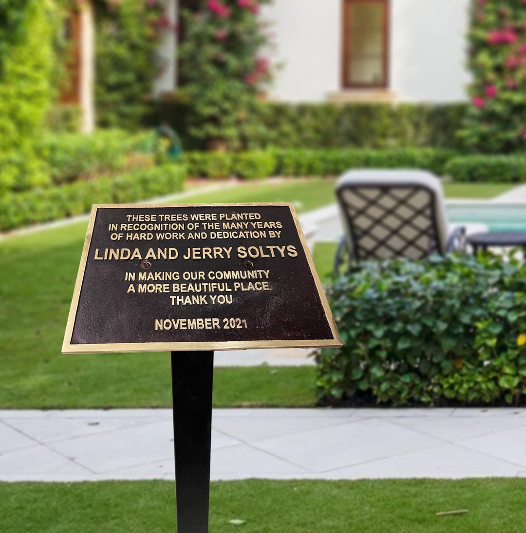 Customized Solid Brass Plaques - Garden Memorial Plaque- Commemorative ...