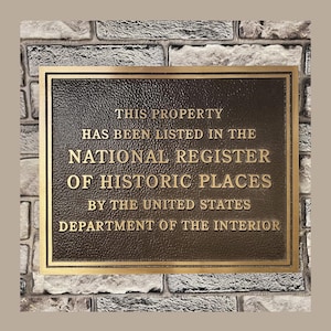 National Register of Historic Places Plaque: Cast Brass Historic ...