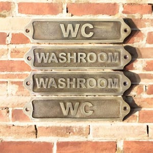 Solid Brass Door Signs - WC, Vintage Antique Victorian Cast Metal ...