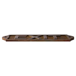 Vintage Brass “EXIT” Sign – Solid Cast Metal Plaque – Antique Finish ...