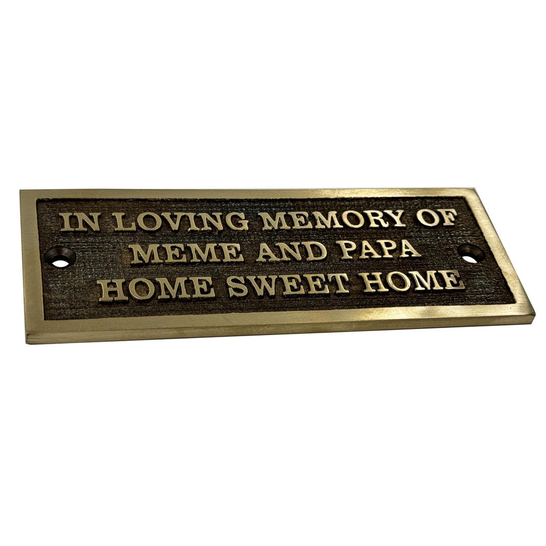 Custom Text Brass Plaque -timeless Commemorative Plaques- Cherished ...