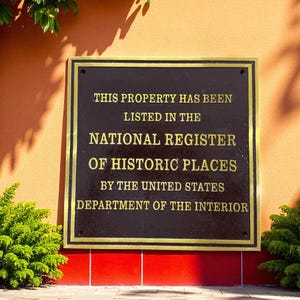 National Register of Historic Places Plaque: Cast Brass Historic ...