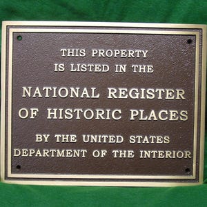 National Register of Historic Places Plaque: Cast Brass Historic ...