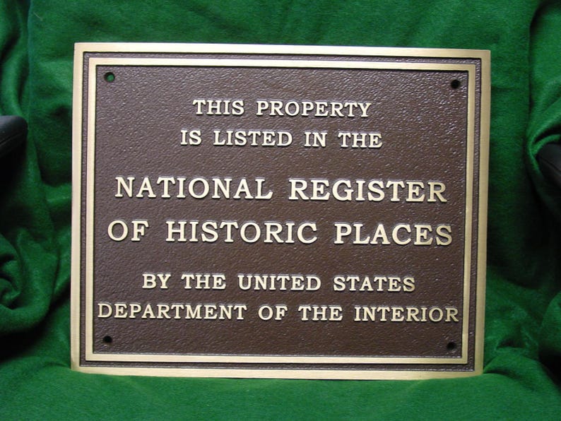 National Register of Historic Places Plaque: Cast Brass Historic ...