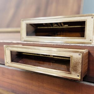 Personalized Brass Mail Slot With Inside Hinge - Antique Aged Finish ...