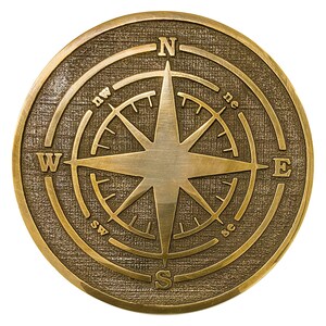 Antique Bronze Directional Star Compass Wall Art - Golden Bronze Garden ...