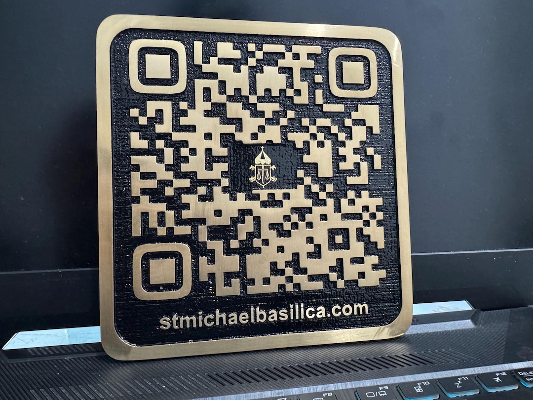 Customized Cast Brass Functional QR Code Plaque: Business Working ...