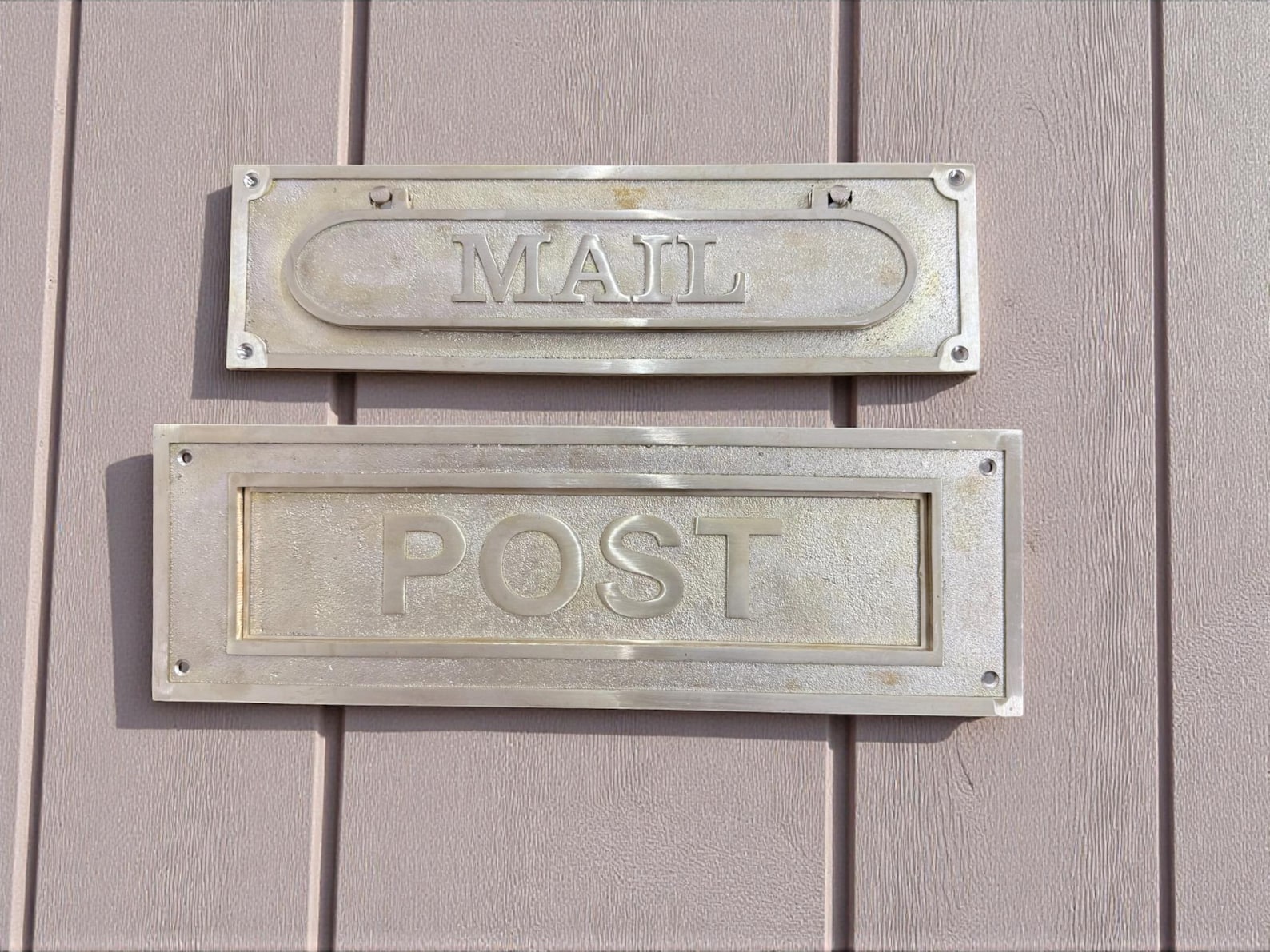 Personalized Brass Mail Slot With Inside Hinge - Antique Aged Finish ...