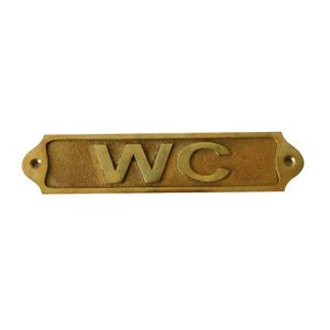 Solid Brass Door Signs - WC, Vintage Antique Victorian Cast Metal ...