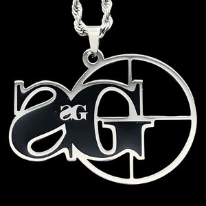Kodak Black SG Necklace Stainless Steel & Black Enamel Pendant ...