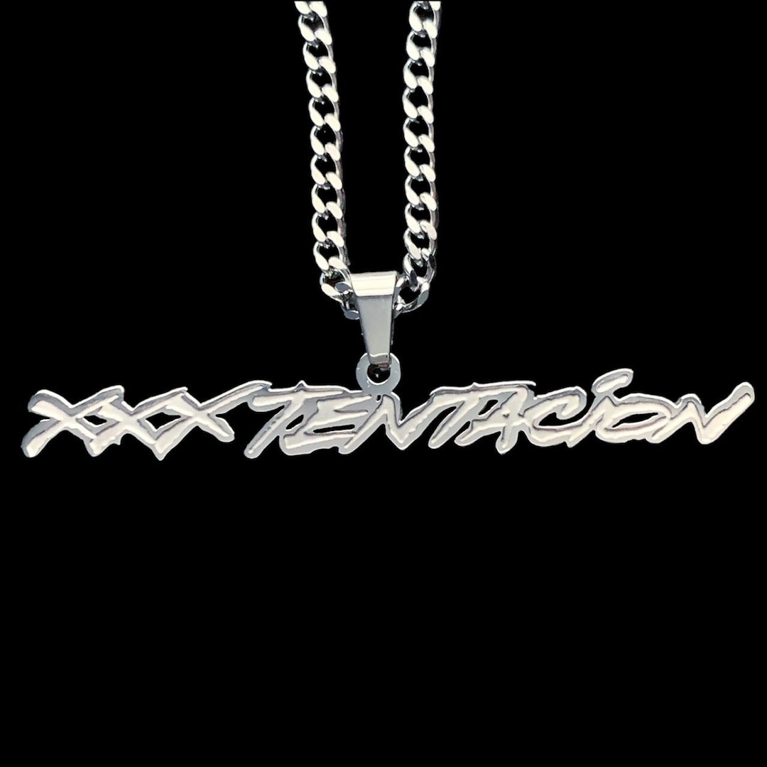 Xxxtentacion Necklace Etched Stainless Steel Pendant Choice Of Chain Jahseh Onfroy Llj Bad Vibes