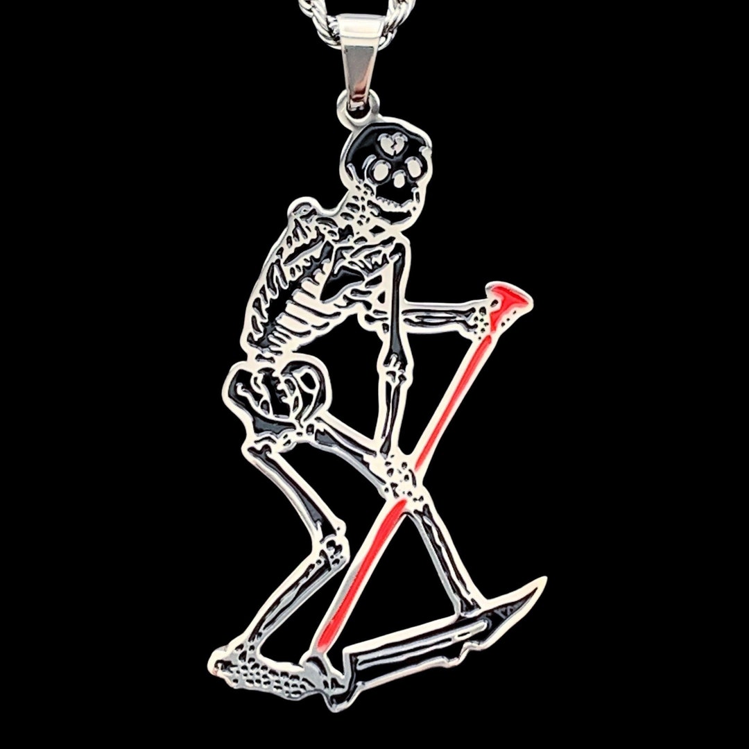 Lil Peep Skeleton Necklace Stainless Steel & Enamel Pendant Choice of ...