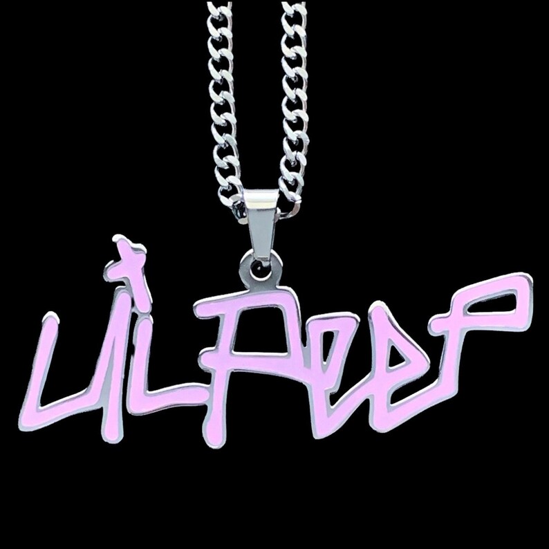 Lil Peep Necklace Stainless Steel & Pink Enamel Pendant - Etsy