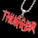 Young Thug THUGGER Necklace! Stainless Steel & Red Enamel Pendant ...