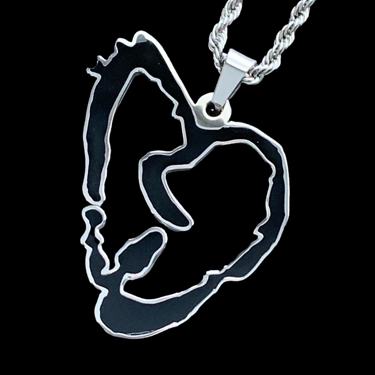 Xxxtentacion Heartbreak Necklace Stainless Steel & Black - Etsy