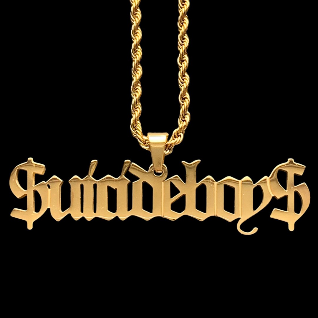 Suicideboys Necklace! Polished Gold Stainless Steel Pendant + Stainless Steel Chain (G59 Grey59 ...