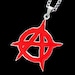 Anarchy Necklace Stainless Steel & Red Enamel A Pendant Choice of Chain ...