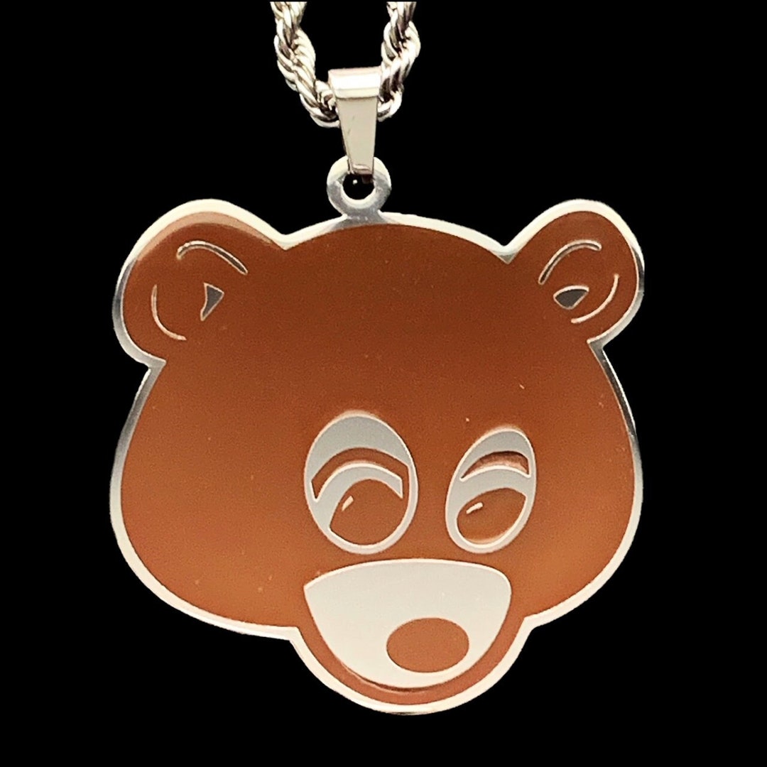 Kanye West College Dropout Bear Necklace! Stainless Steel & Brown ...
